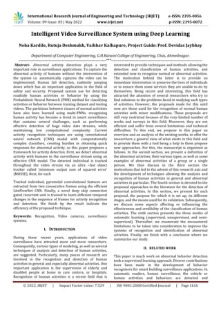 Intelligent Video Surveillance System using Deep Learning | PDF