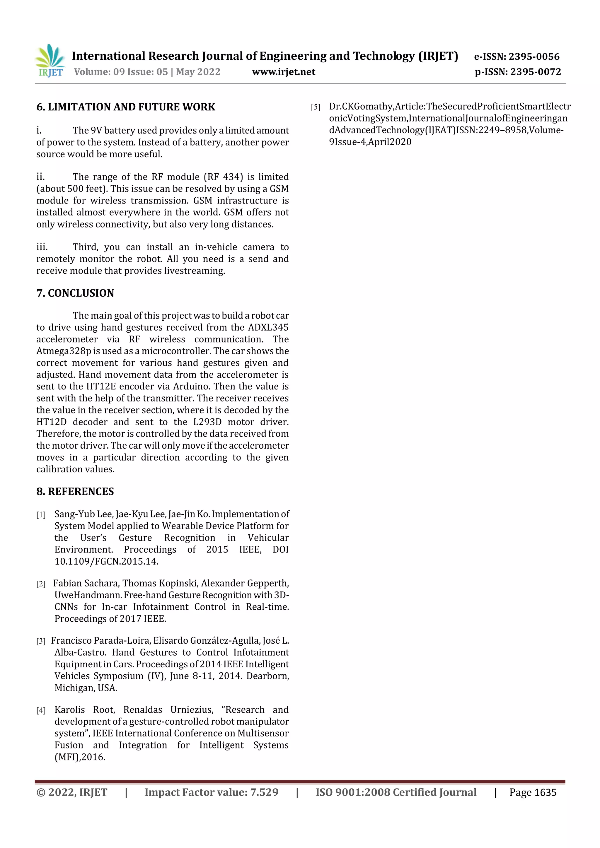 Hand Gesture Control Robot | PDF