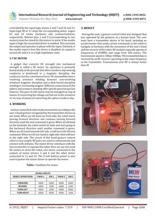Hand Gesture Control Robot | PDF