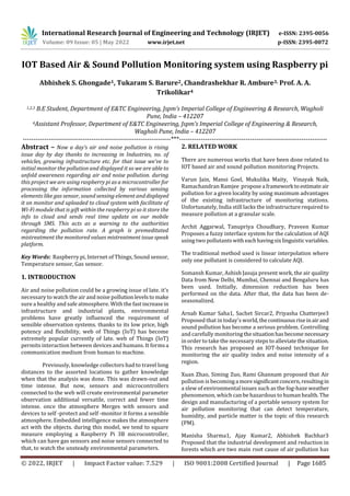 IOT Based Air & Sound Pollution Monitoring system using Raspberry pi | PDF