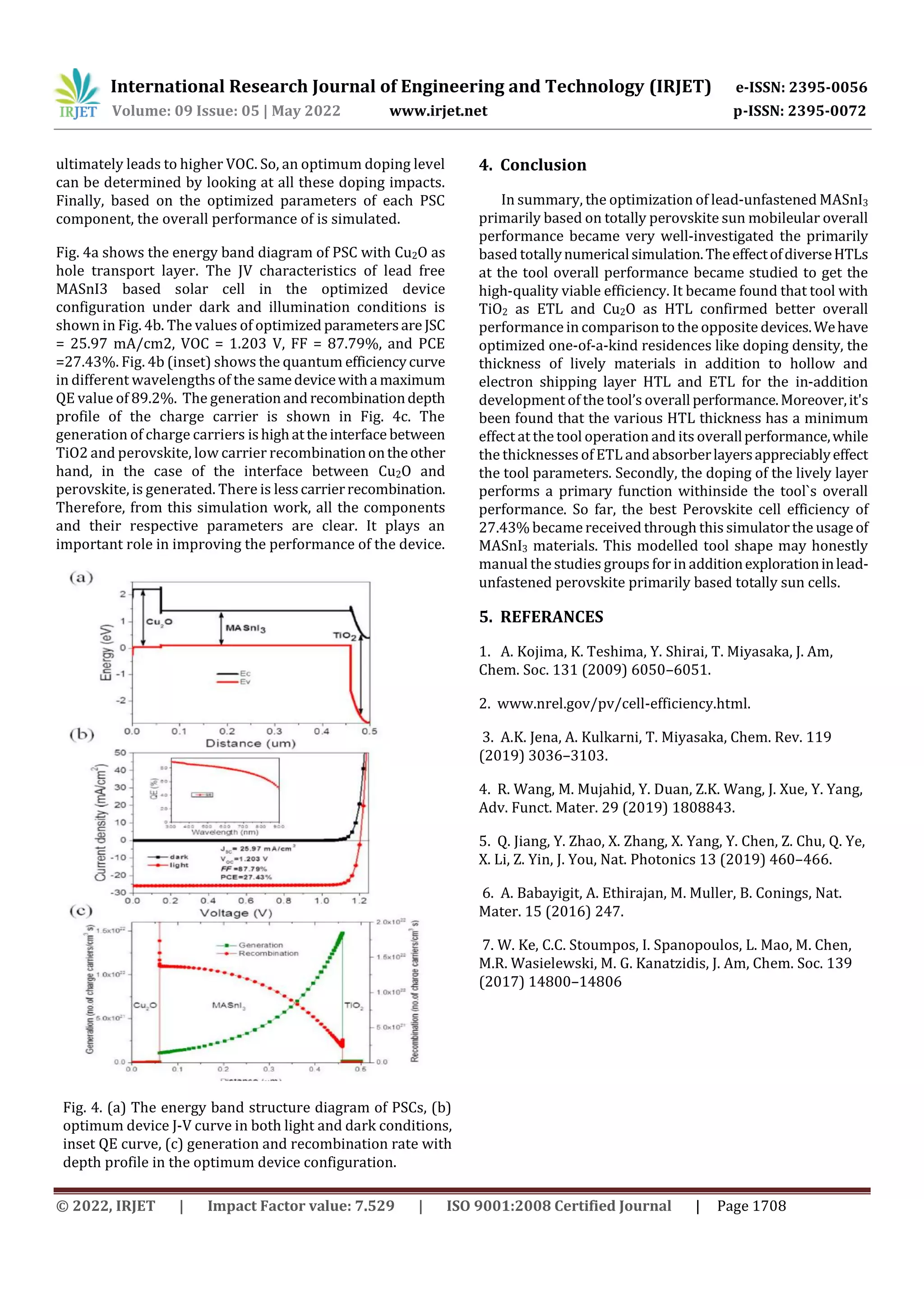 Analysis of Lead-free Perovskite solar cells | PDF