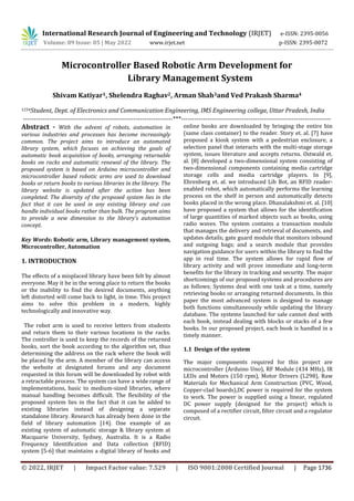 Microcontroller Based Robotic Arm Development for Library Management System | PDF