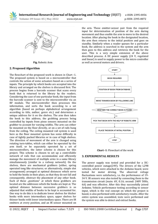 Microcontroller Based Robotic Arm Development for Library Management System | PDF