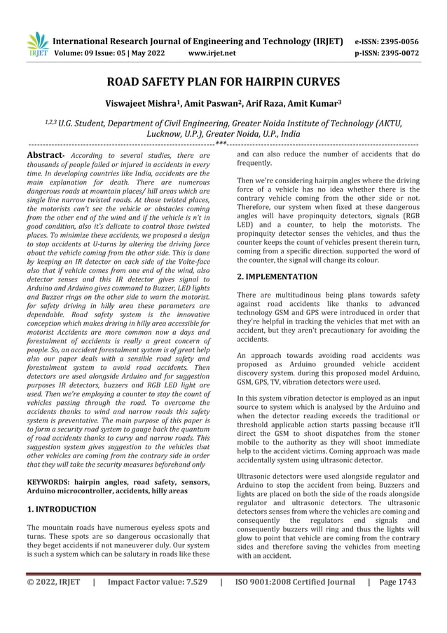 ROAD SAFETY PLAN FOR HAIRPIN CURVES | PDF