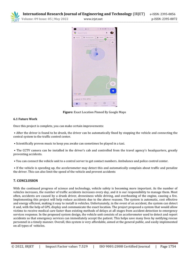 ACCIDENT PREVENTION AND IDENTIFICATION SYSTEM FOR VEHICLES USING ...