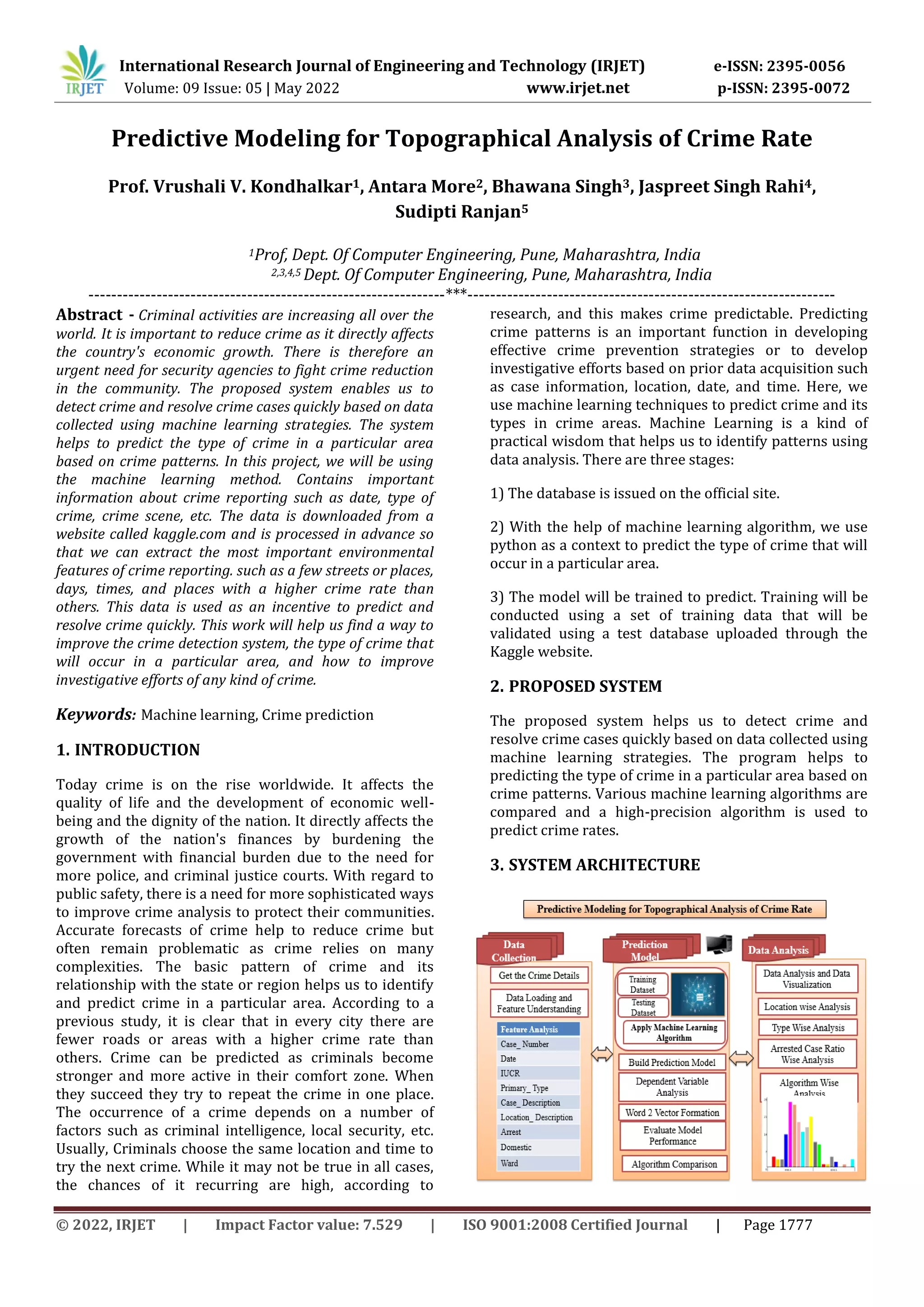 Predictive Modeling for Topographical Analysis of Crime Rate | PDF ...