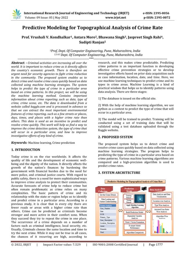 Predictive Modeling for Topographical Analysis of Crime Rate | PDF ...