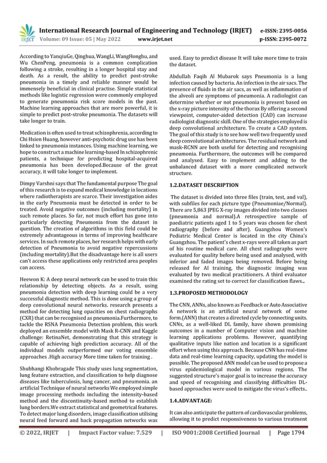 PNEUMONIA DIAGNOSIS USING CHEST X-RAY IMAGES AND CNN | PDF