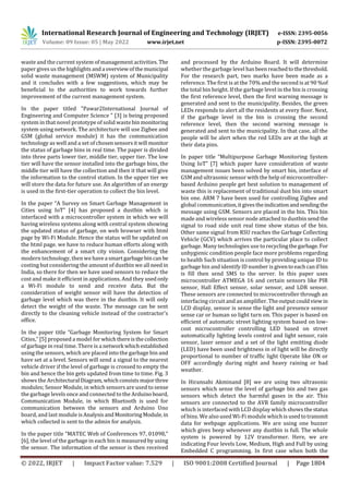 Design of IOT Garbage Monitoring with Weight Sensing | PDF