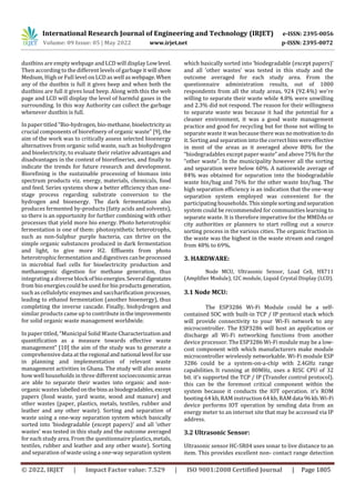 Design of IOT Garbage Monitoring with Weight Sensing | PDF