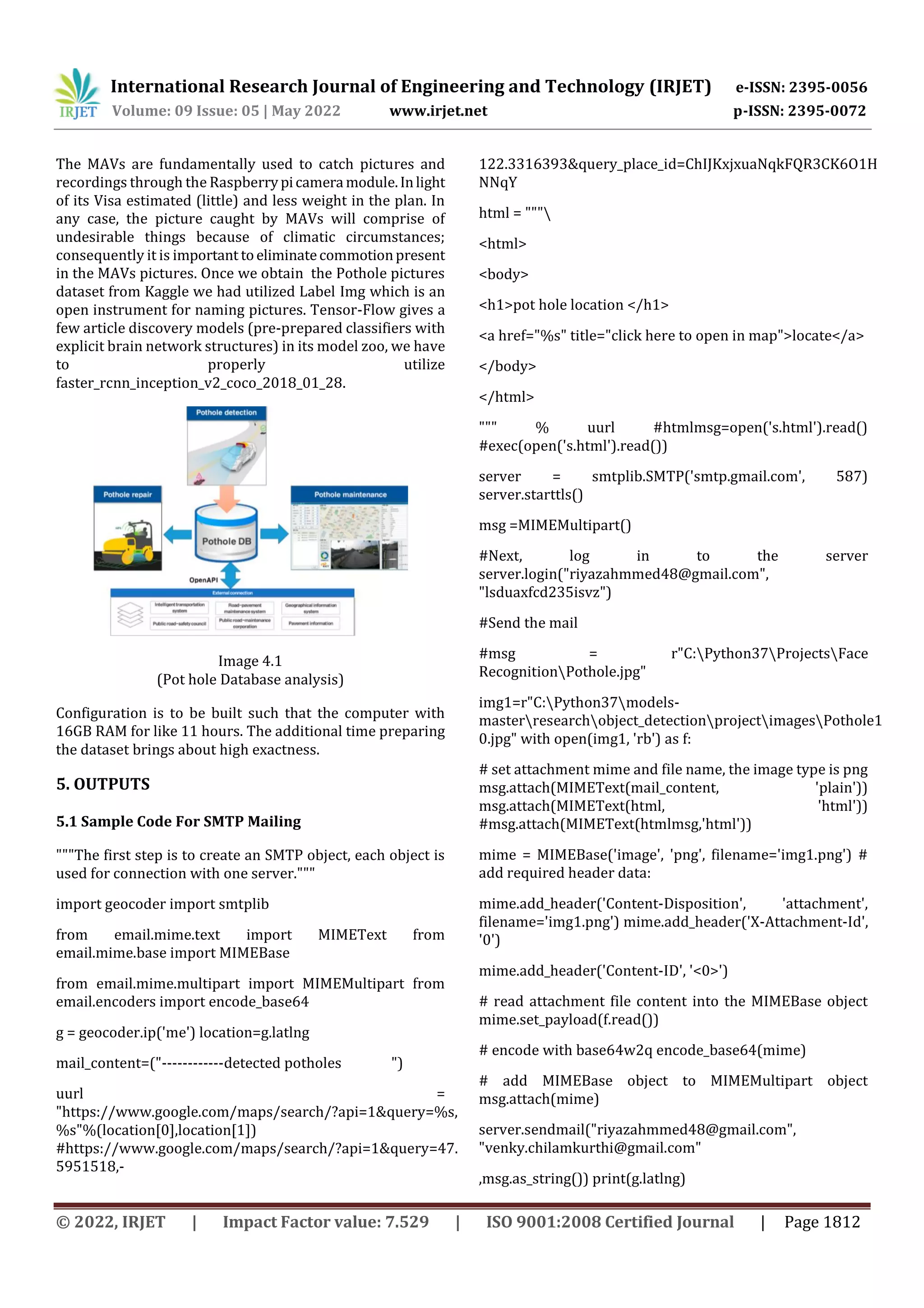 Artificial Intelligent System to detect Pit holes using HSV in Open CV ...