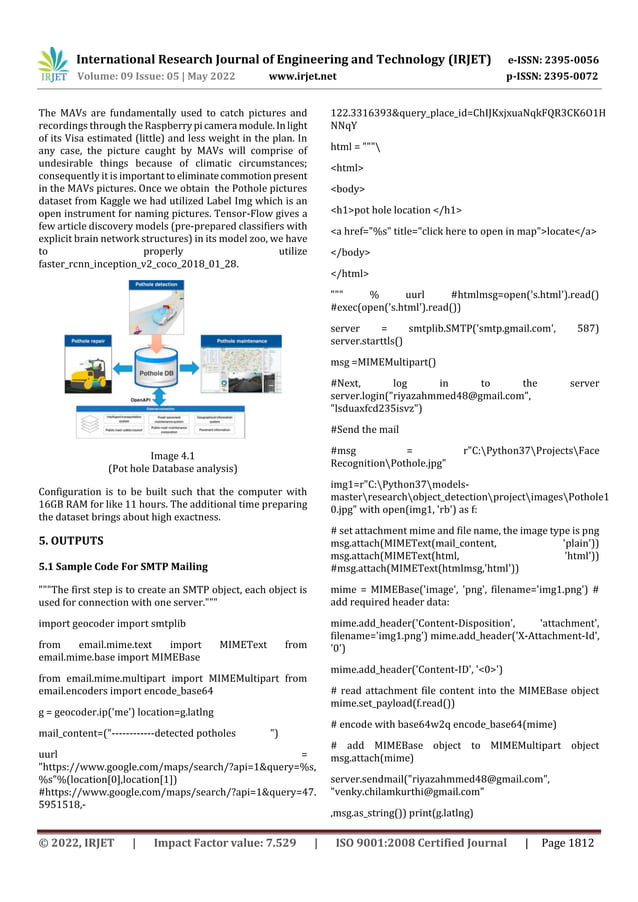 Artificial Intelligent System to detect Pit holes using HSV in Open CV | PDF