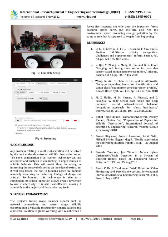 ANDROID CONTROL WILD LIFE OBSERVATION ROBOT | PDF
