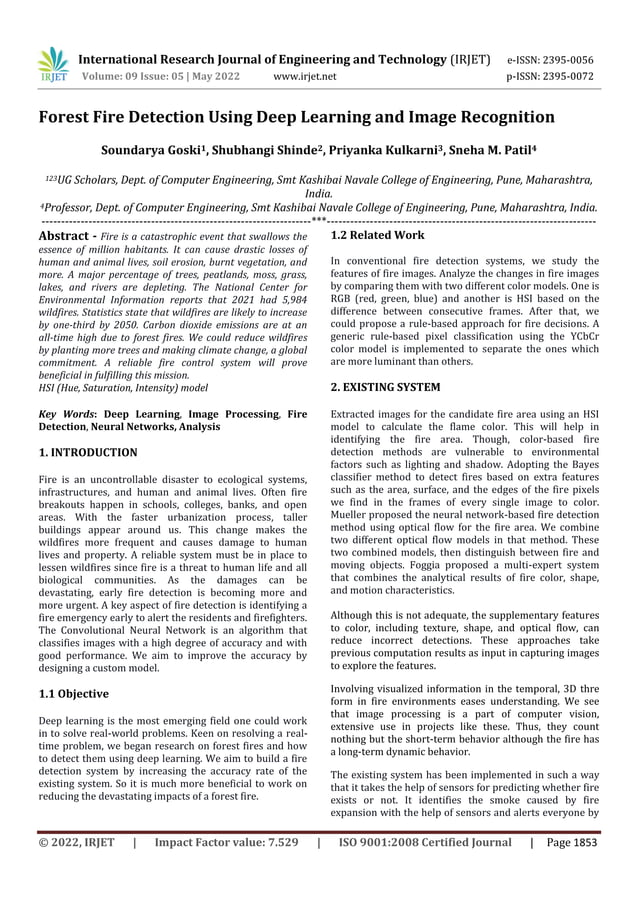 Forest Fire Detection Using Deep Learning and Image Recognition | PDF | Artificial Intelligence ...