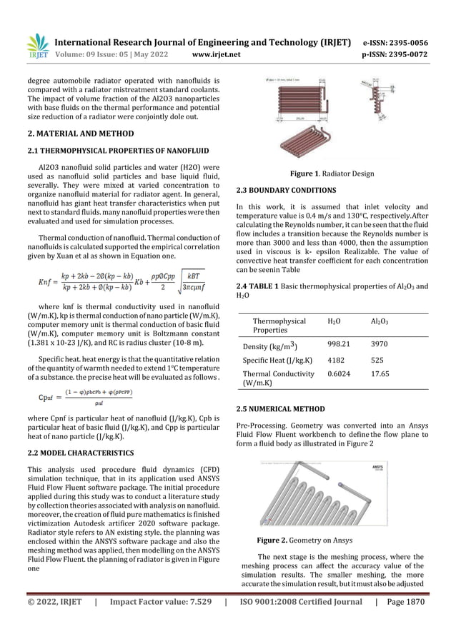 Design and CFD Analysis of Car Radiator by Using Ansys | PDF