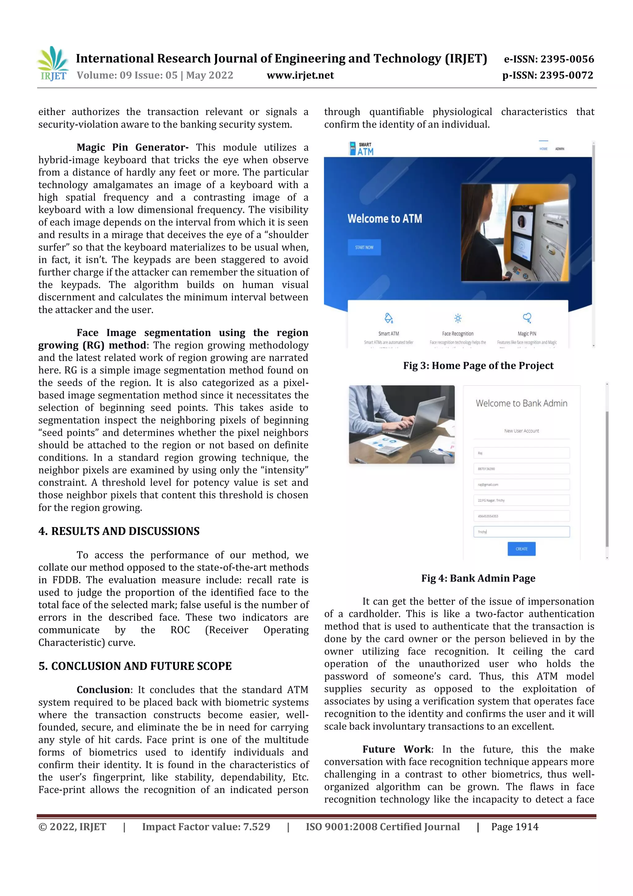 BIOMETRIC AND MAGIC PIN AUTHENTICATION SYSTEM FOR ATM | PDF | Credit Cards | Personal Debt