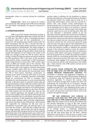 BIOMETRIC AND MAGIC PIN AUTHENTICATION SYSTEM FOR ATM | PDF | Credit ...