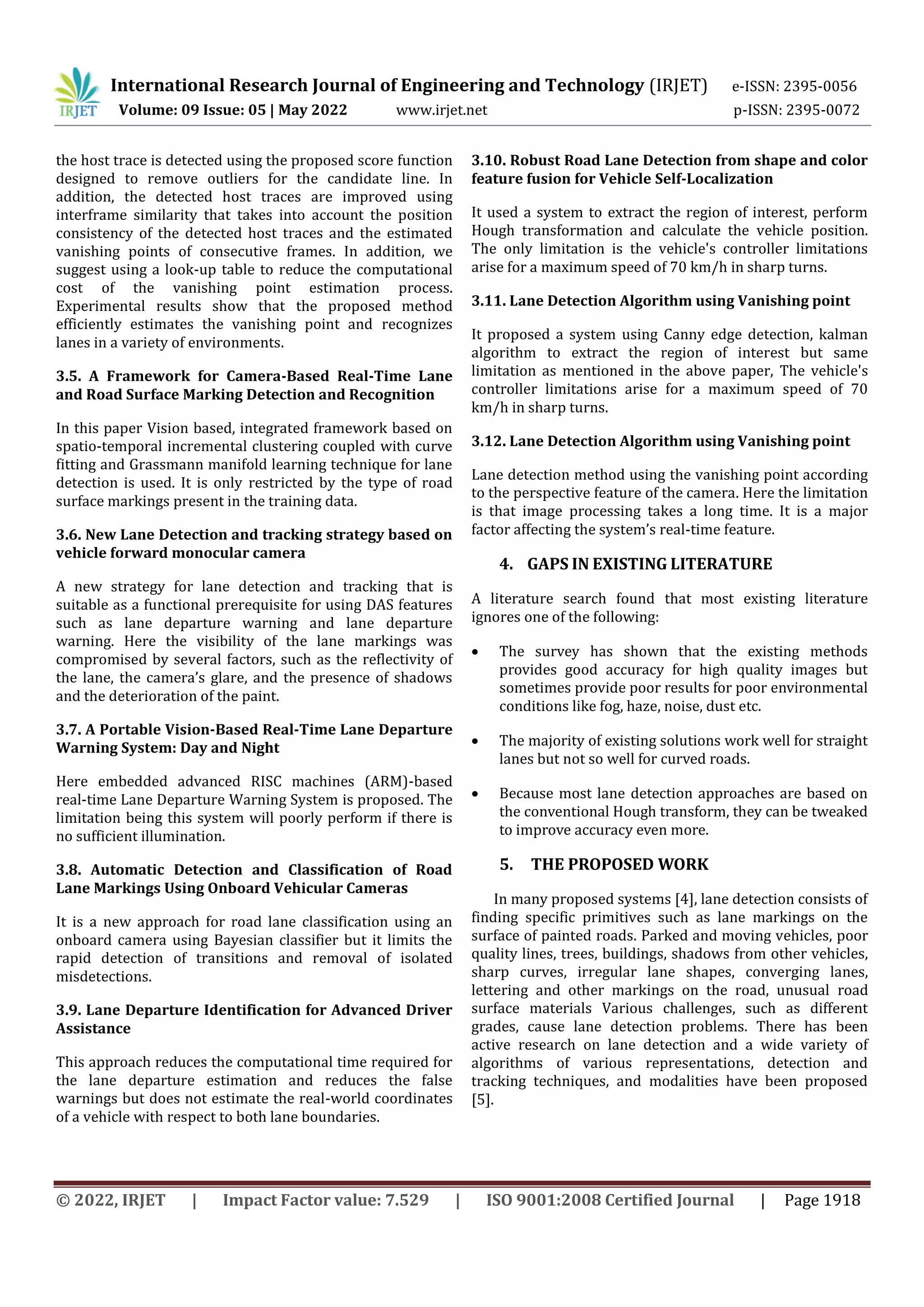 Realtime Road Lane Detection | PDF