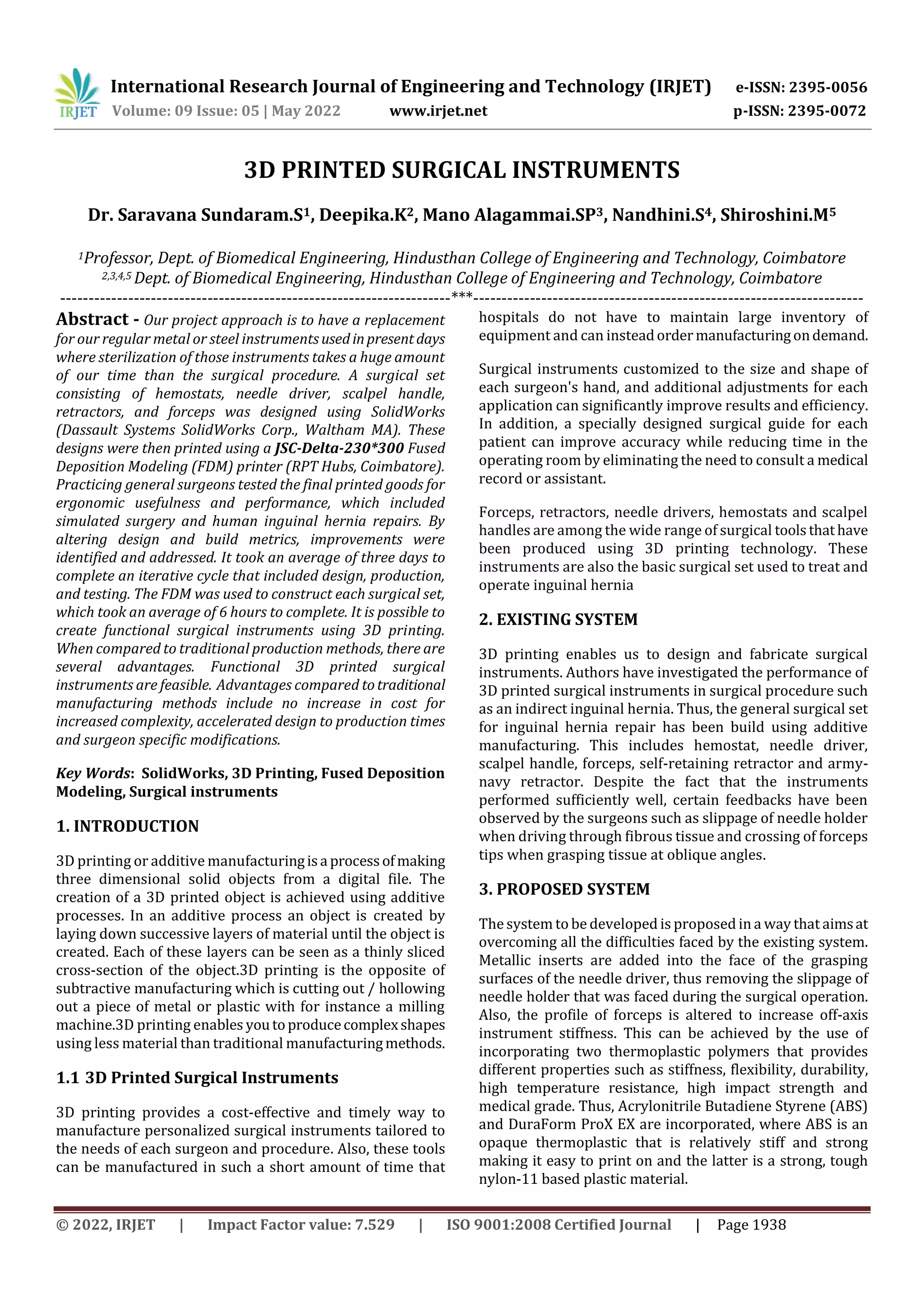 3D PRINTED SURGICAL INSTRUMENTS | PDF | 3-D Graphics | Computer ...