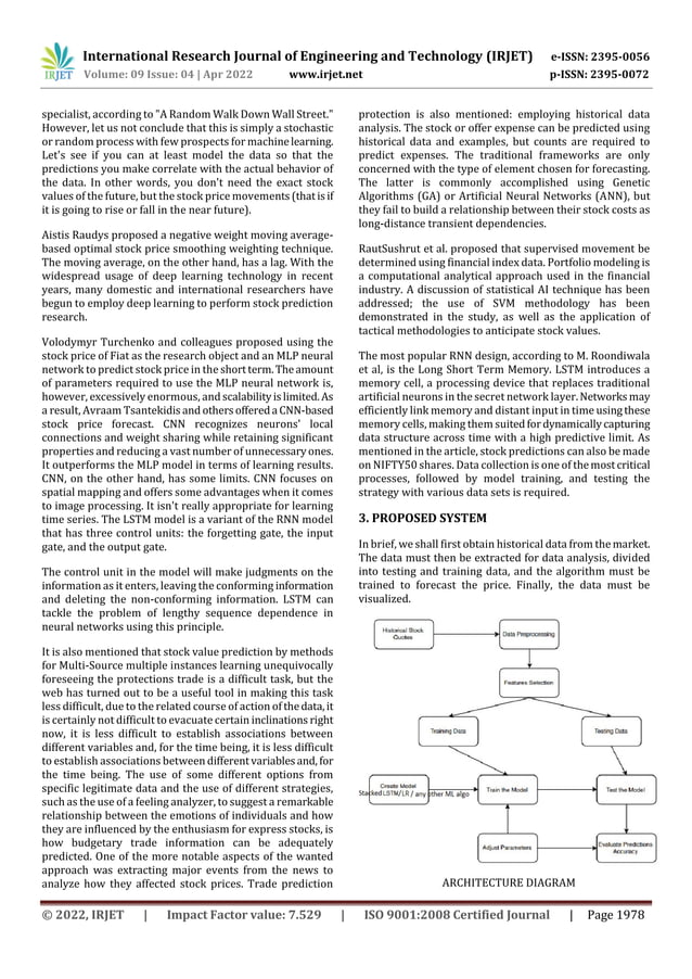 STOCK MARKET PREDICTION AND ANALYSIS USING MACHINE LEARNING ALGORITHMS | PDF