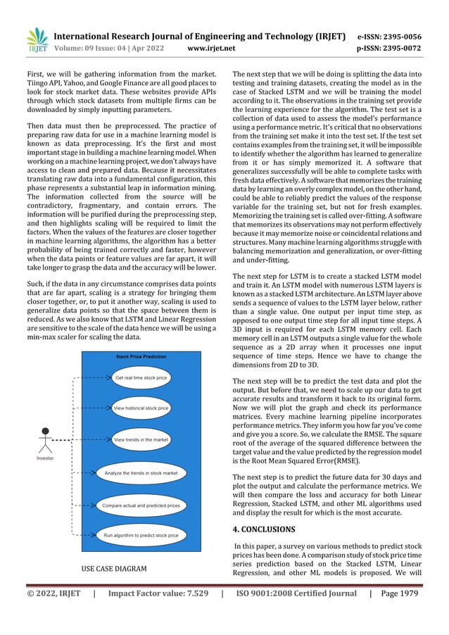 STOCK MARKET PREDICTION AND ANALYSIS USING MACHINE LEARNING ALGORITHMS | PDF