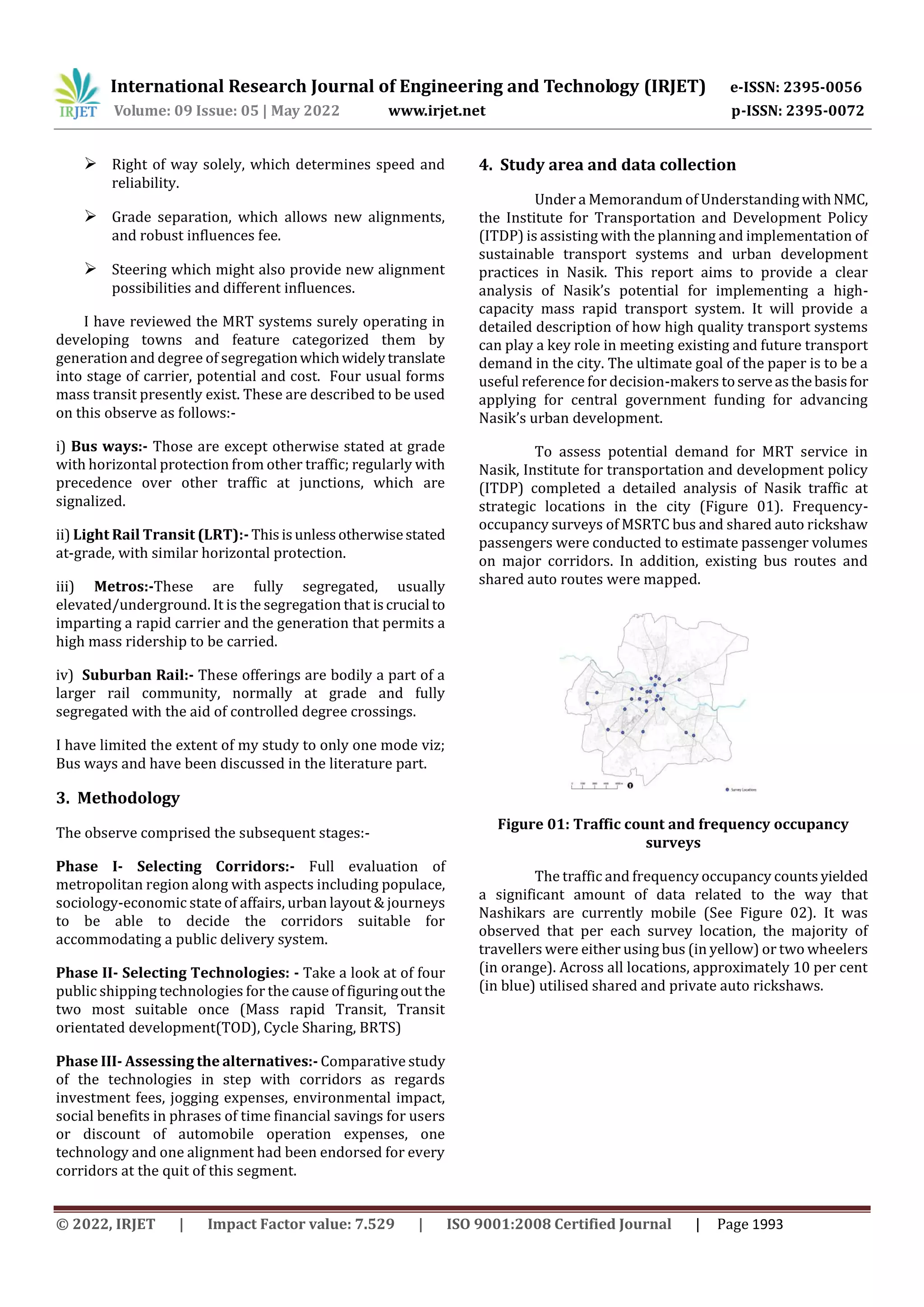 Feasibility Study of Mass Transport in Nasik City | PDF