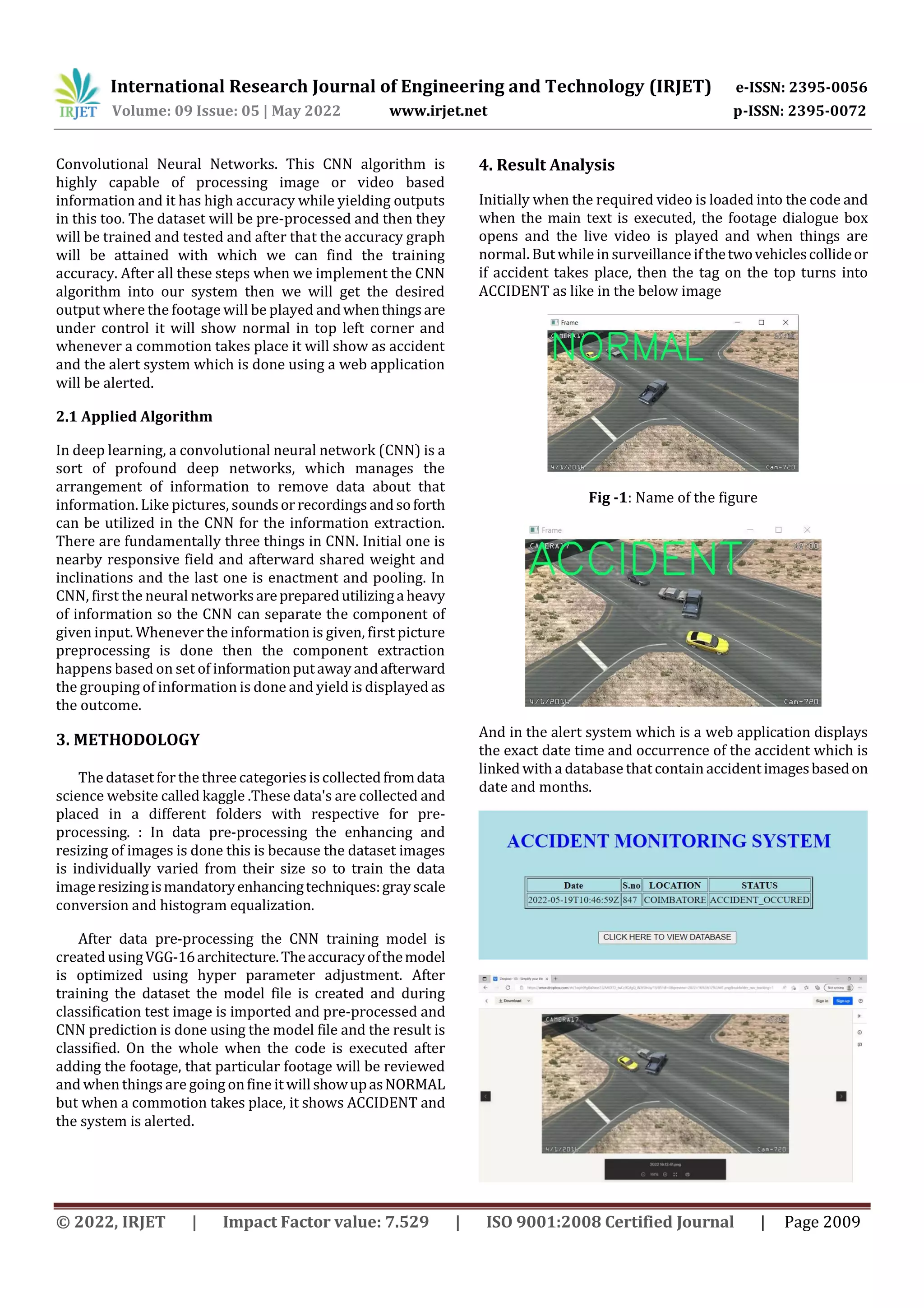 Artificial Intelligence based CCTV accident detection and nearby patrol ...