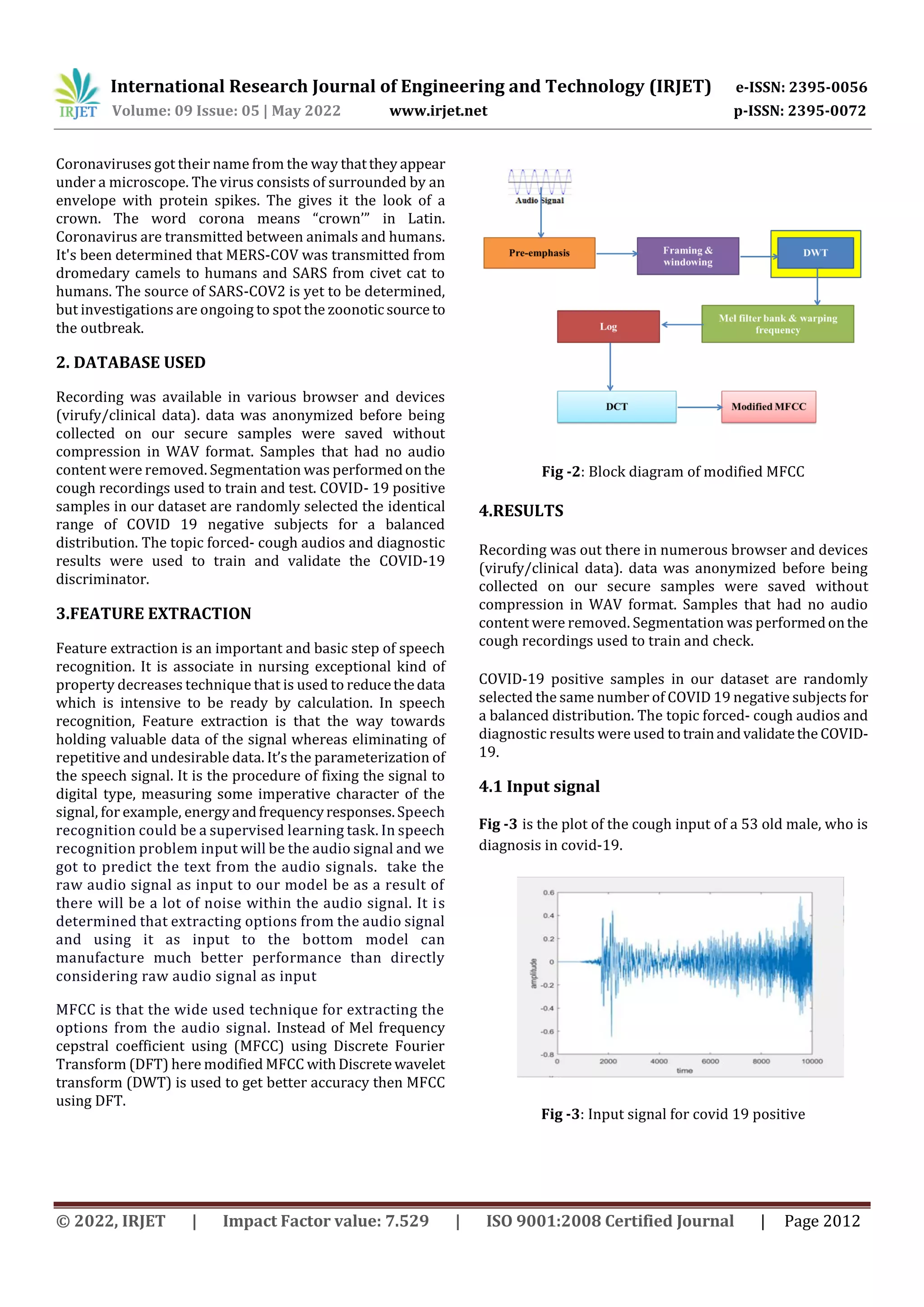 AUTOMATIC COVID DETECTION USING COUGH SIGNAL ANALYSIS | PDF | Digital Audio | Computer Software ...