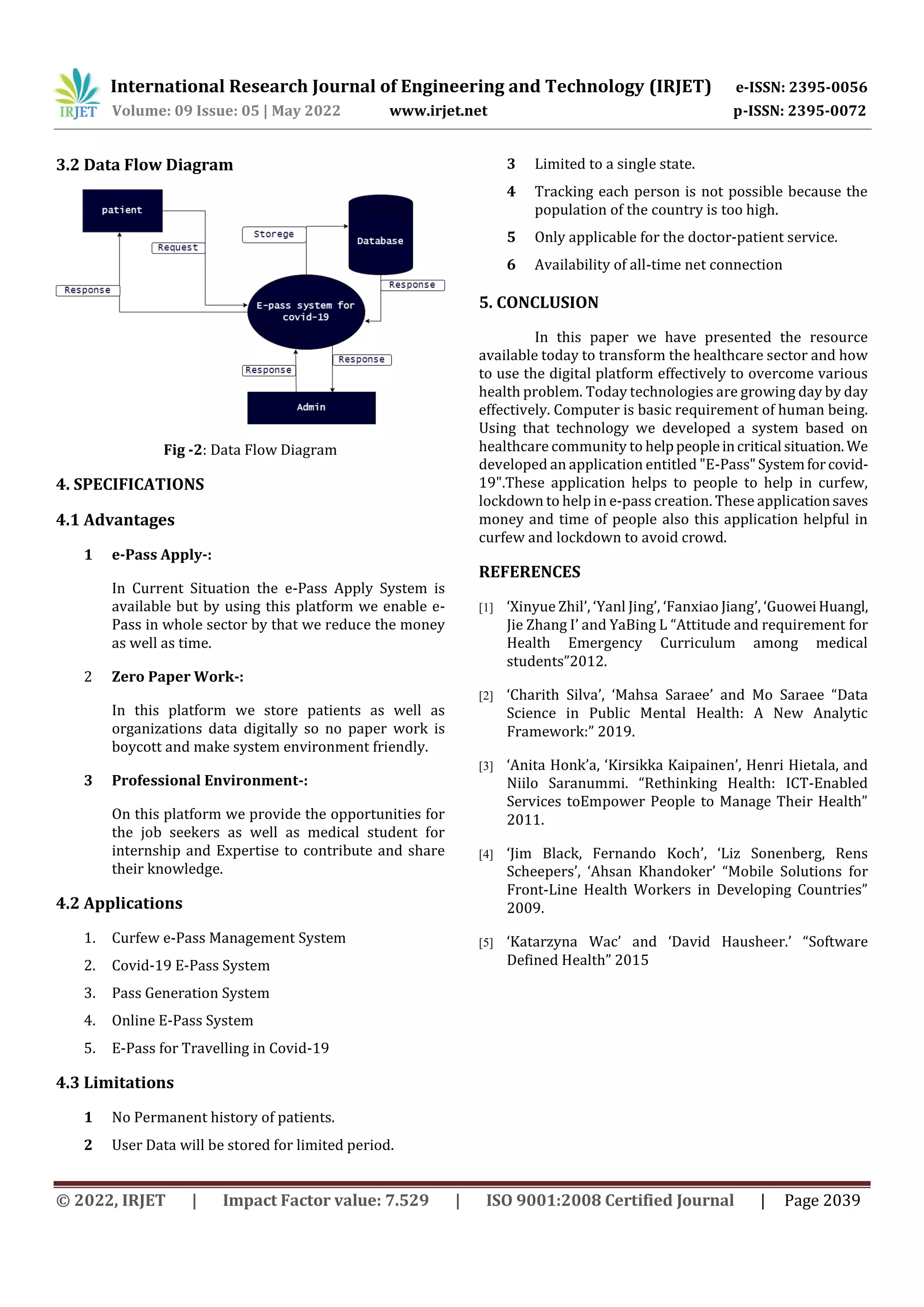 “E-PASS SYSTEM FOR COVID-19” | PDF