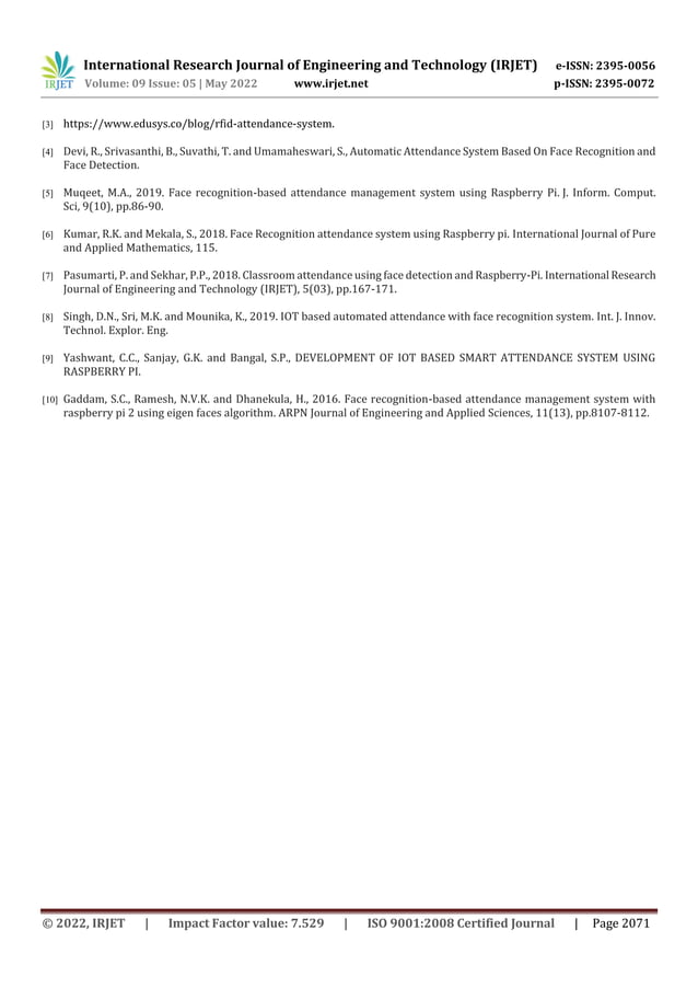 AUTOMATIC ATTENDANCE SYSTEM MANAGEMENT USING RASPBERRY PI WITH ULTRASONIC SENSOR | PDF