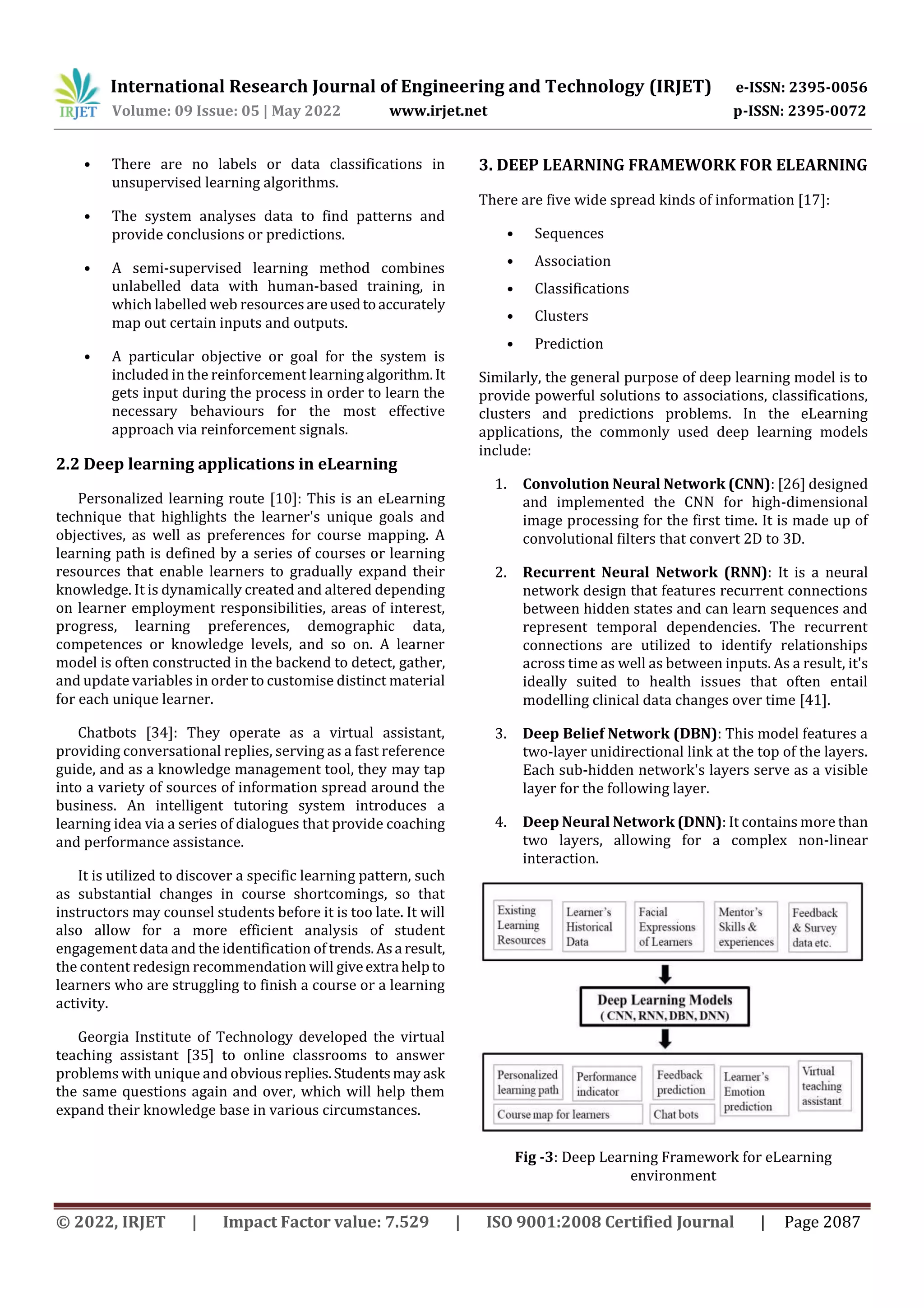 Deep Learning: The Impact on Future eLearning | PDF