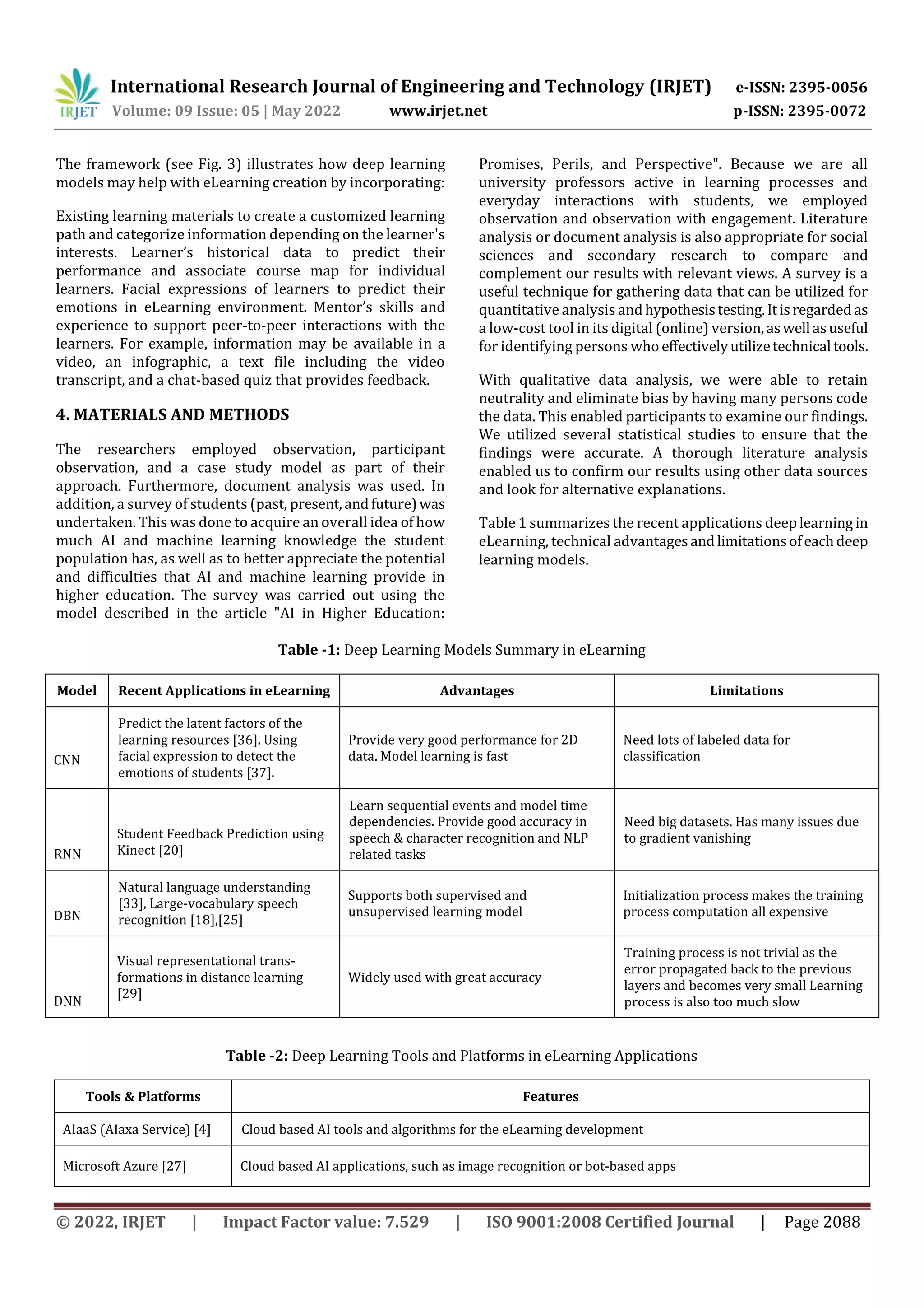 Deep Learning: The Impact on Future eLearning | PDF
