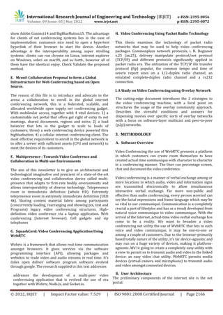 VIDEO CONFERENCING SYSTEM USING WEBRTC | PDF | Web Conferencing ...