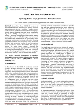 Real Time Face Mask Detection | PDF