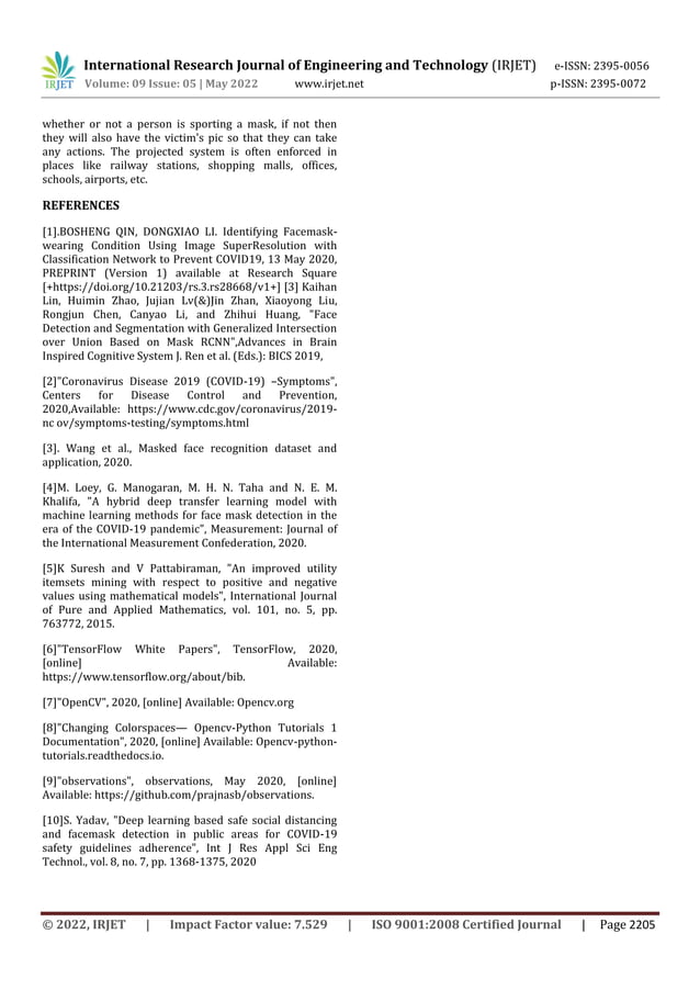 Real Time Face Mask Detection Pdf Infectious Diseases Diseases And Conditions