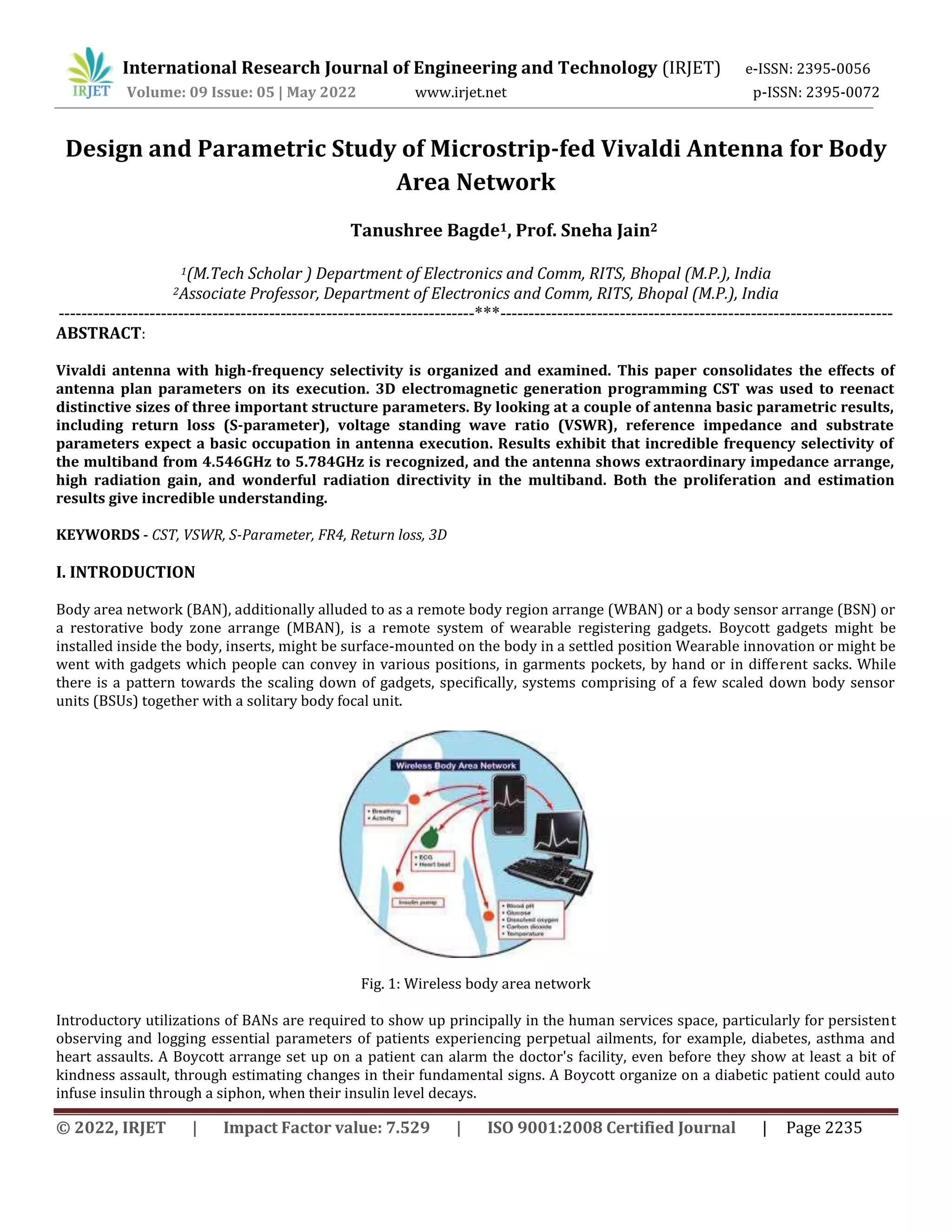 Design and Parametric Study of Microstrip-fed Vivaldi Antenna for Body ...