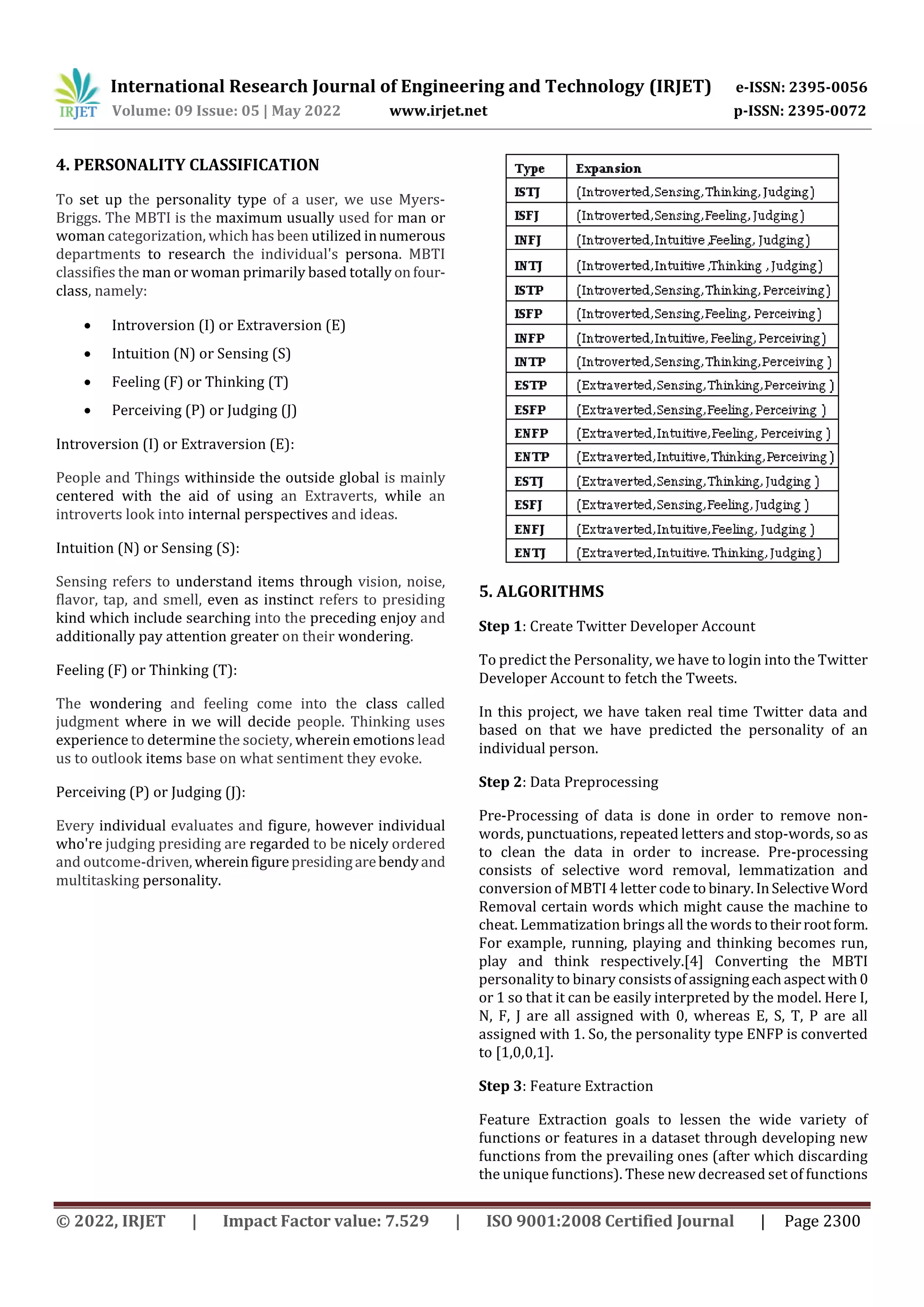 Personality Prediction Using Social Media Platform | PDF