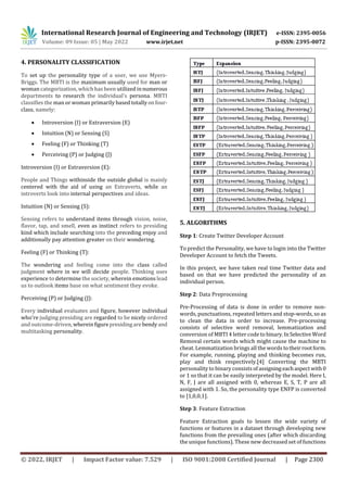 Personality Prediction Using Social Media Platform | PDF