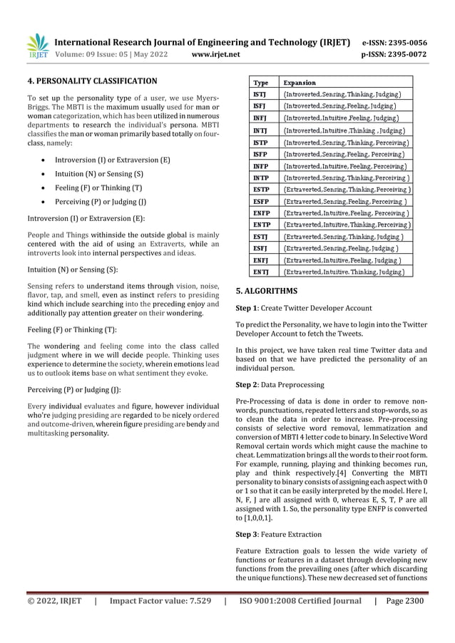 Personality Prediction Using Social Media Platform Pdf Computing