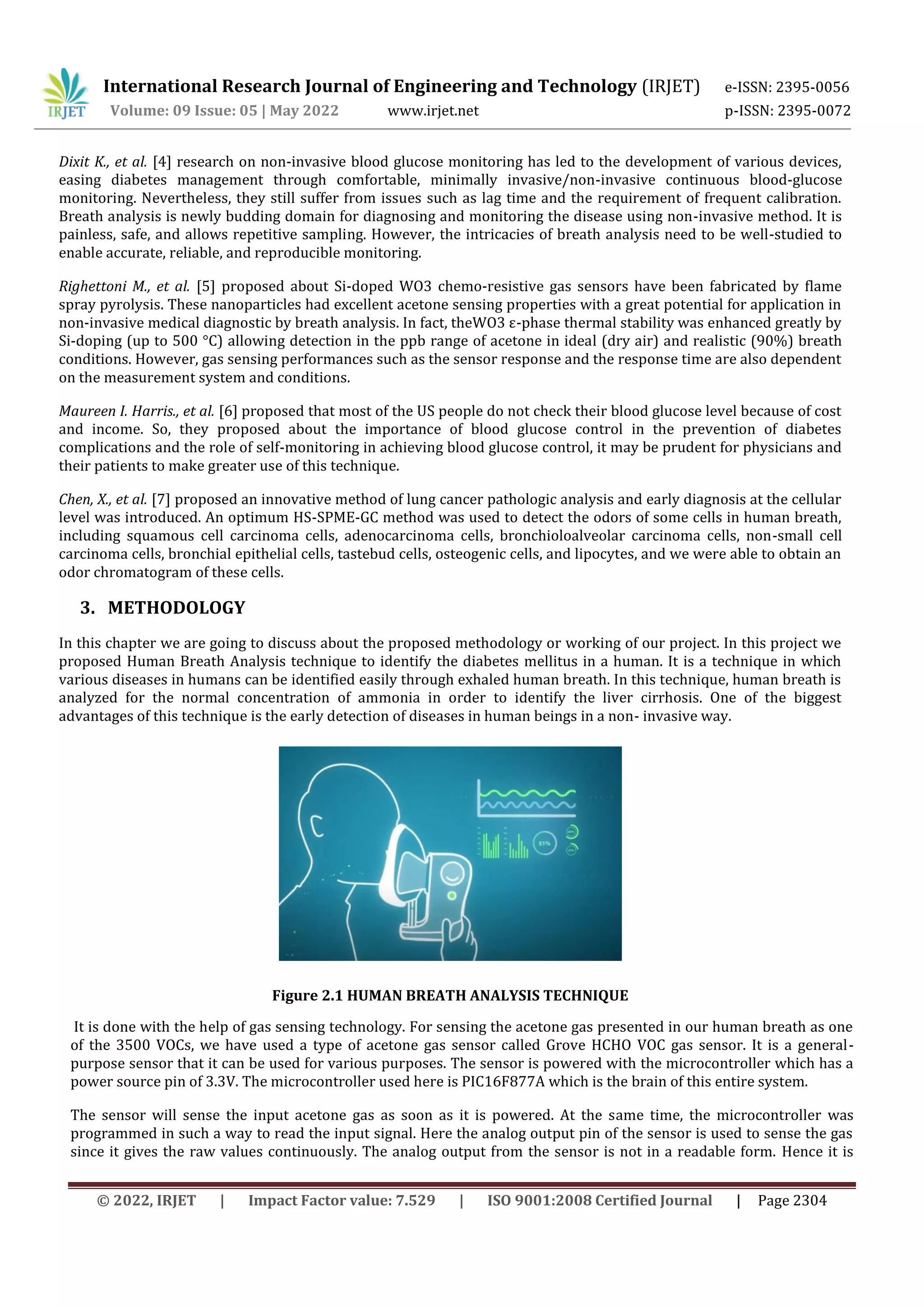 DIAGNOSIS OF DIABETES MELLITUS USING ACETONE AS BIOMARKER IN HUMAN ...
