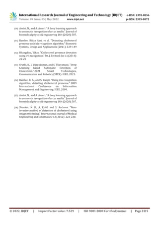 CLASSIFICATION OF SUBJECTS WITH CHOLESTEROL USING IRIS | PDF | Heart and Cardiovascular Diseases ...