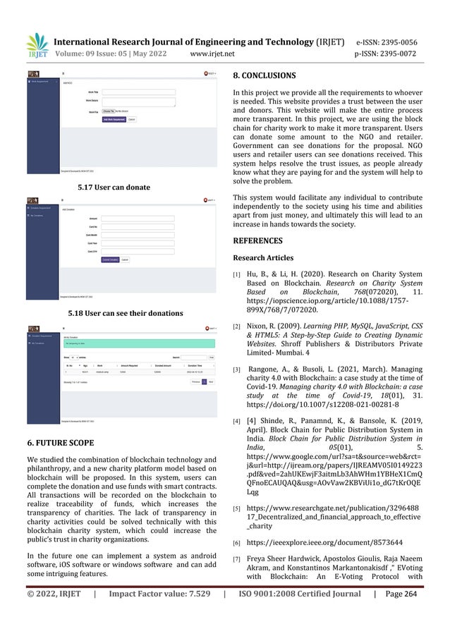Blockchain Based Charity System Using PHP/MySQL | PDF