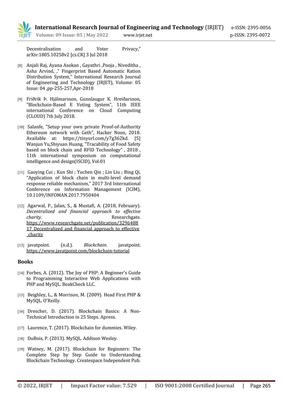 Blockchain Based Charity System Using PHP/MySQL | PDF