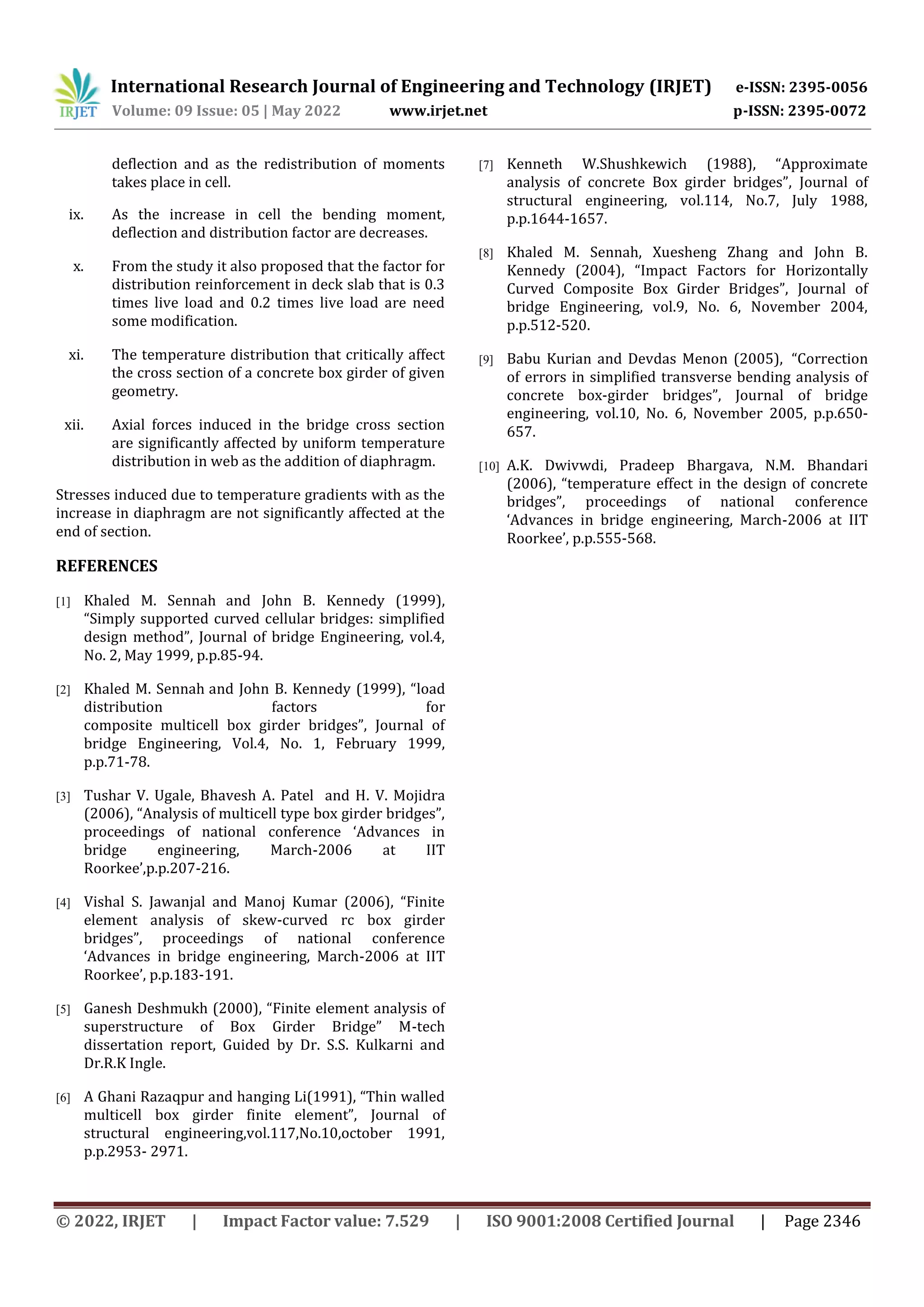 USING FINITE ELEMENT METHOD FOR ANALYSIS OF SINGLE AND MULTICELL BOX GIRDER BRIDGES | PDF