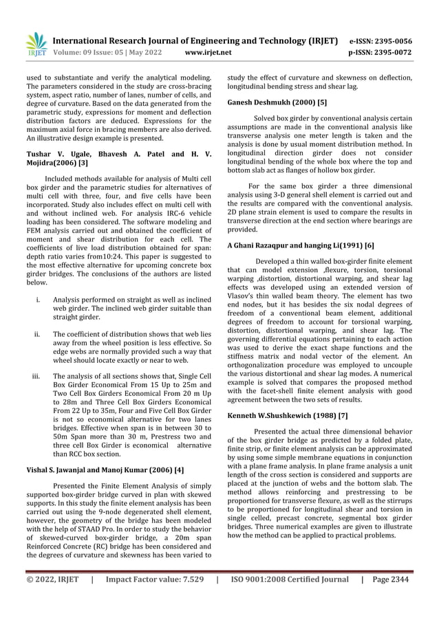 USING FINITE ELEMENT METHOD FOR ANALYSIS OF SINGLE AND MULTICELL BOX GIRDER BRIDGES | PDF