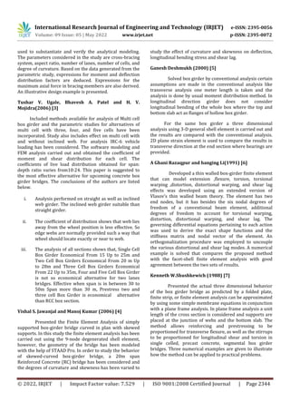 USING FINITE ELEMENT METHOD FOR ANALYSIS OF SINGLE AND MULTICELL BOX GIRDER BRIDGES | PDF