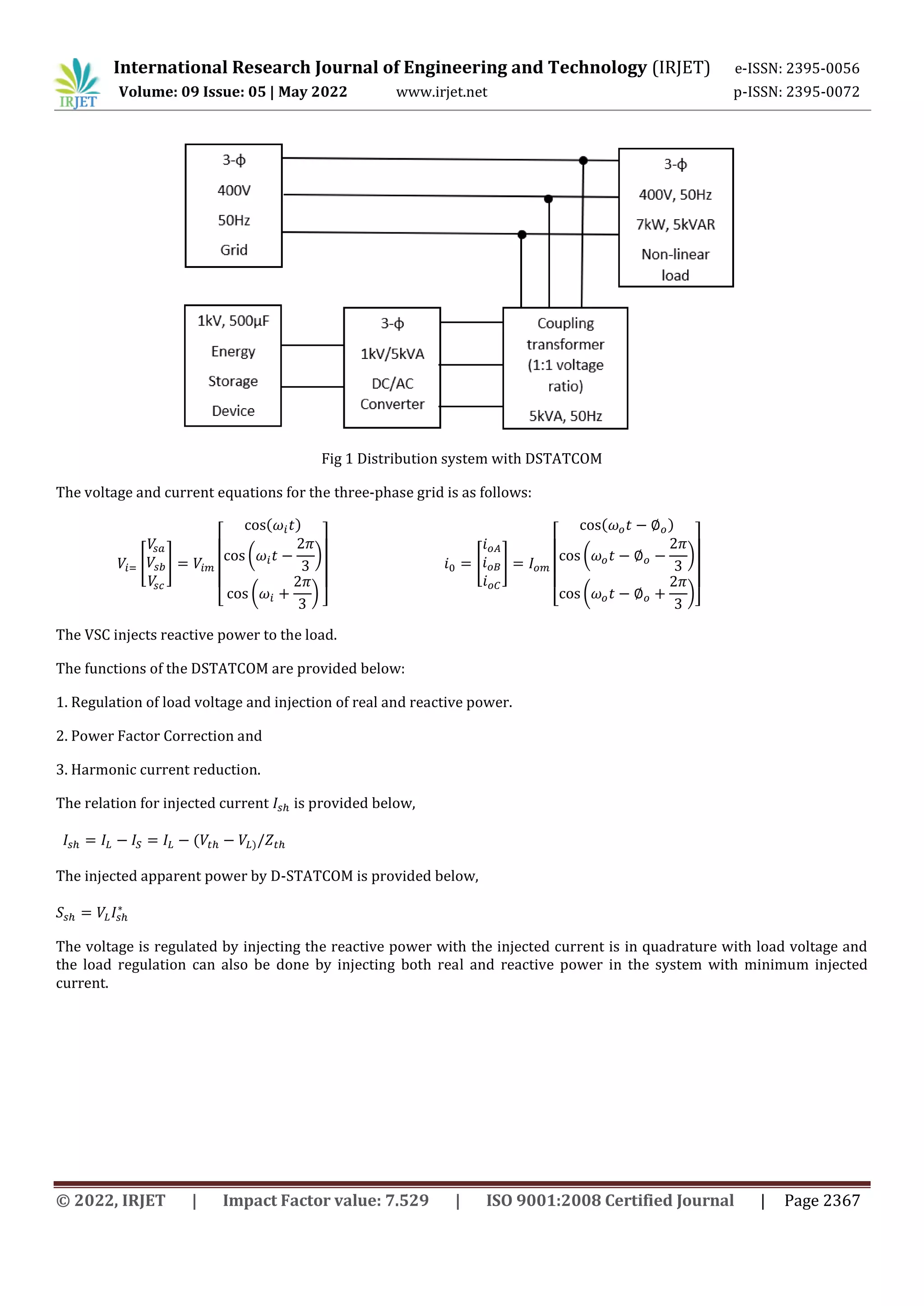 Design Of Flc Based Control Strategy For Dstatcom For Power Quality Improvement With Balanced