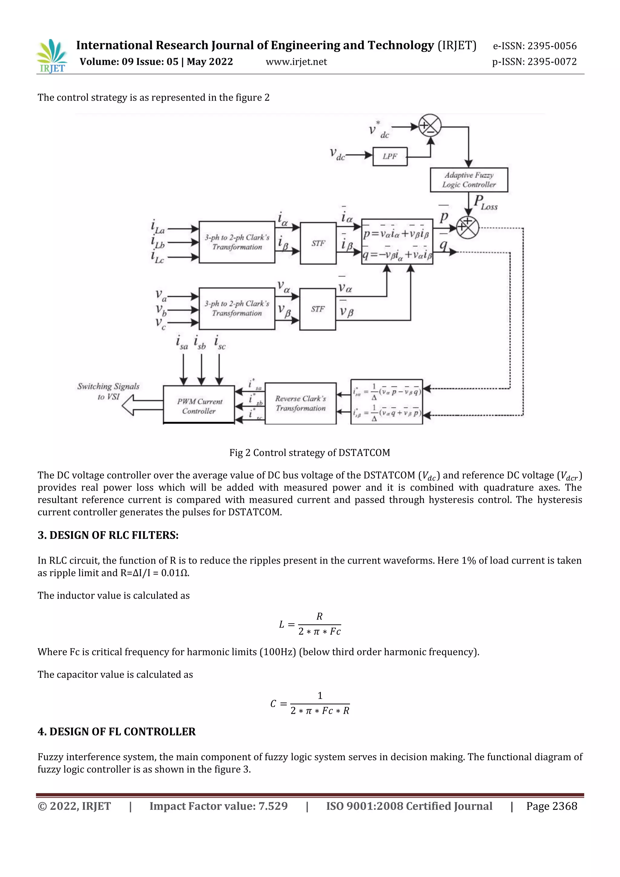 Design Of Flc Based Control Strategy For Dstatcom For Power Quality Improvement With Balanced