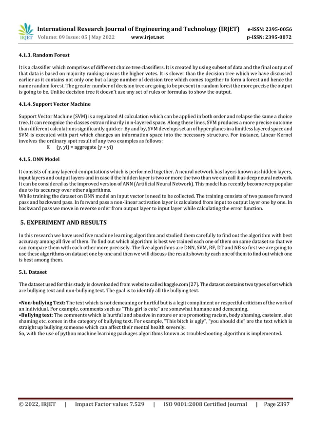 Cyberbullying Detection on Social Networks Using Machine Learning ...