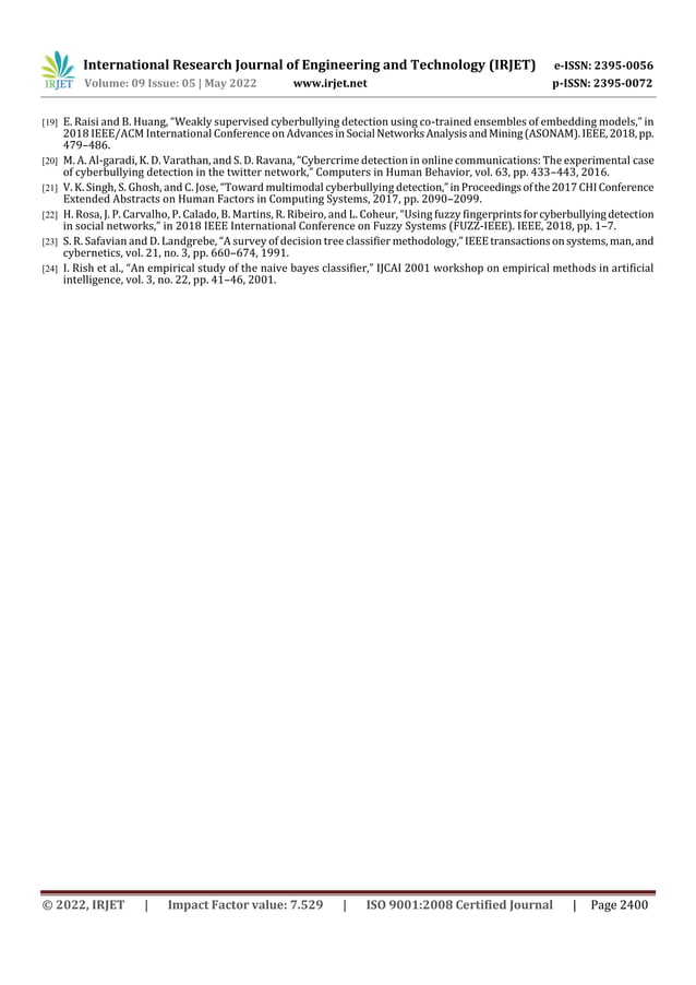 Cyberbullying Detection On Social Networks Using Machine Learning